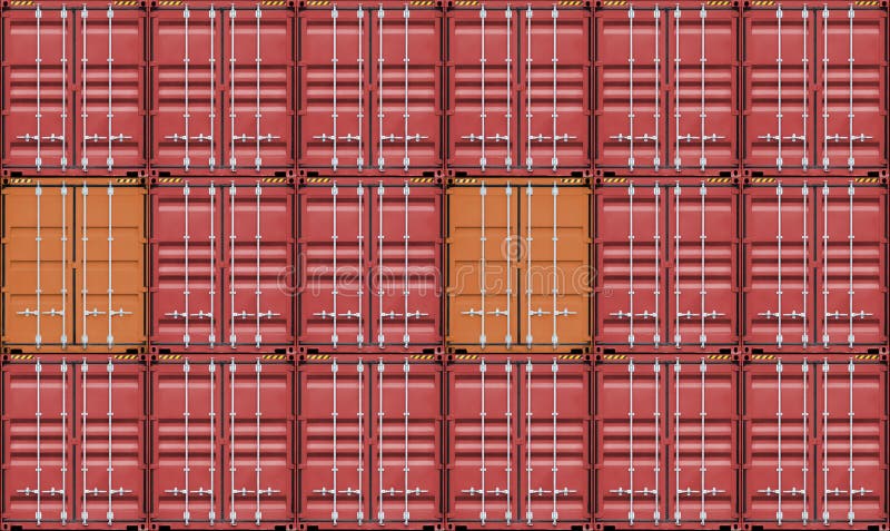 Stack of Red Containers Box Cargo in Port Shipping Yard, Containers ...