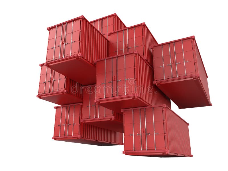 Stack of Red Containers on White Background Stock Illustration ... Stack of Red Containers on White Background Stock Illustration ...