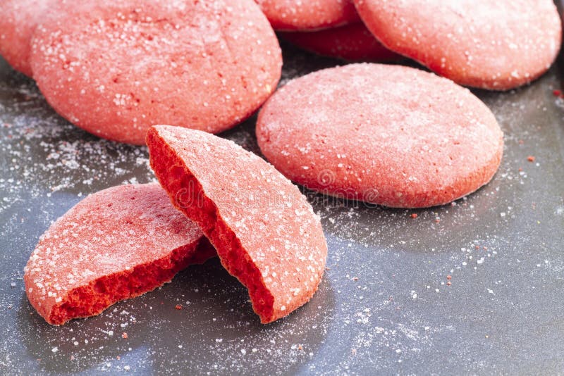 Stack of red cookies stock photo. Image of home, recipe - 142891212