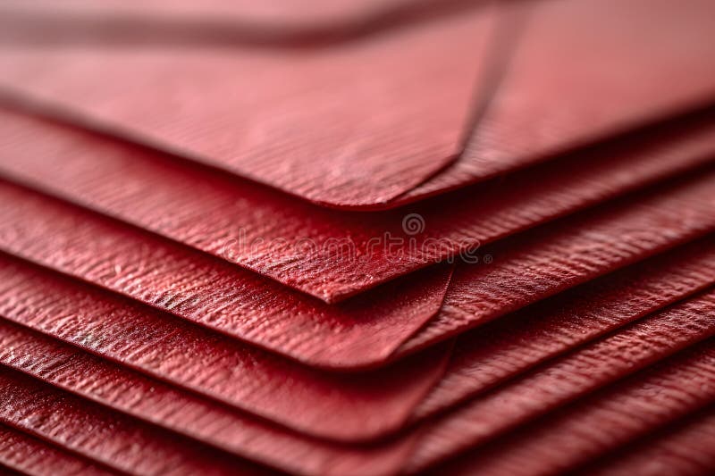 Stack of Red Envelopes with Textured Surface for Festive Occasions and ...