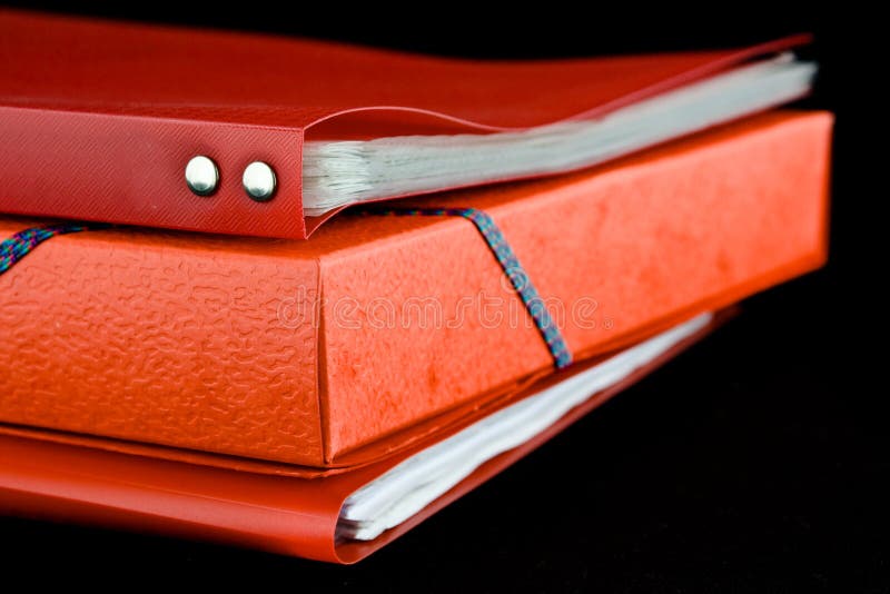 Stack red file folders stock image. Image of secretary - 4603335
