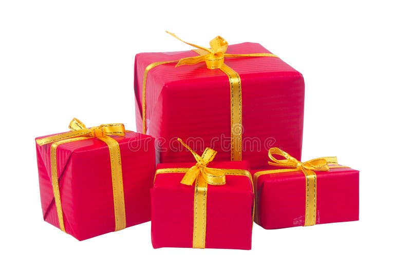 Stack of Red Gift Boxes and Christmas Balls Stock Image - Image of ...