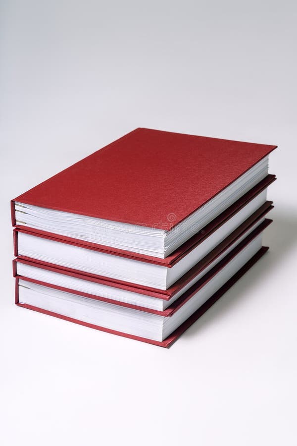 Stack of Red Hardcover Books or Reports on White Background. Stock ...