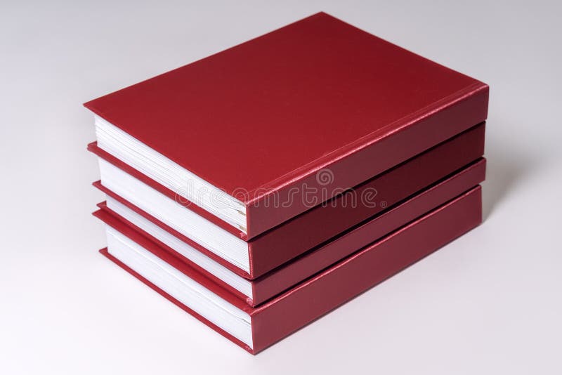 Stack of Red Hardcover Books or Reports on White Background. Stock ...