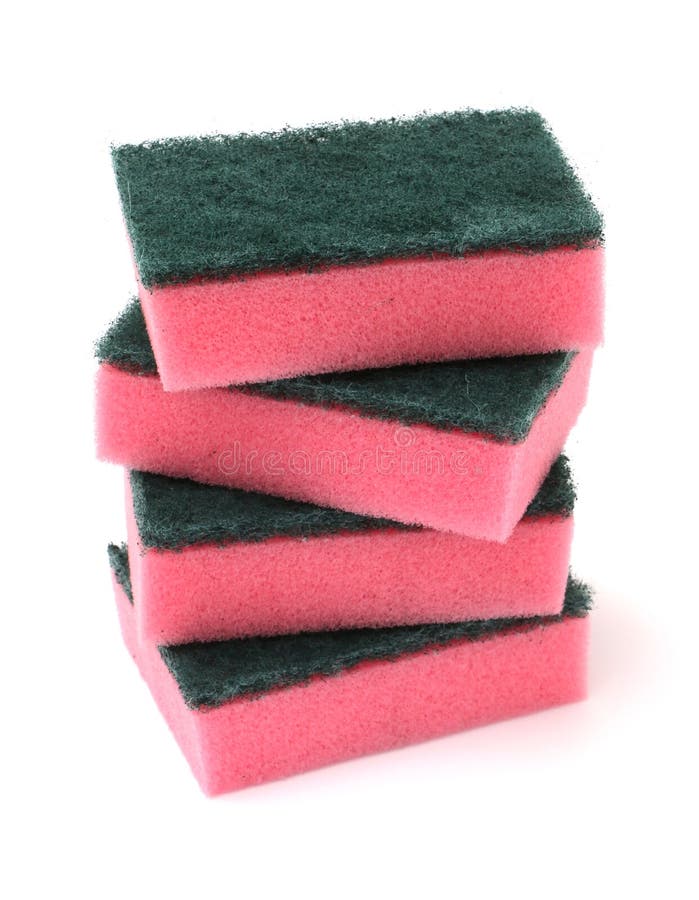 Stack of Red Kitchen Sponges Stock Photo - Image of wipe, pink: 43522770