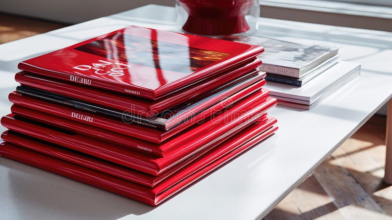 Stack red magazine stock illustration. Illustration of potential ...