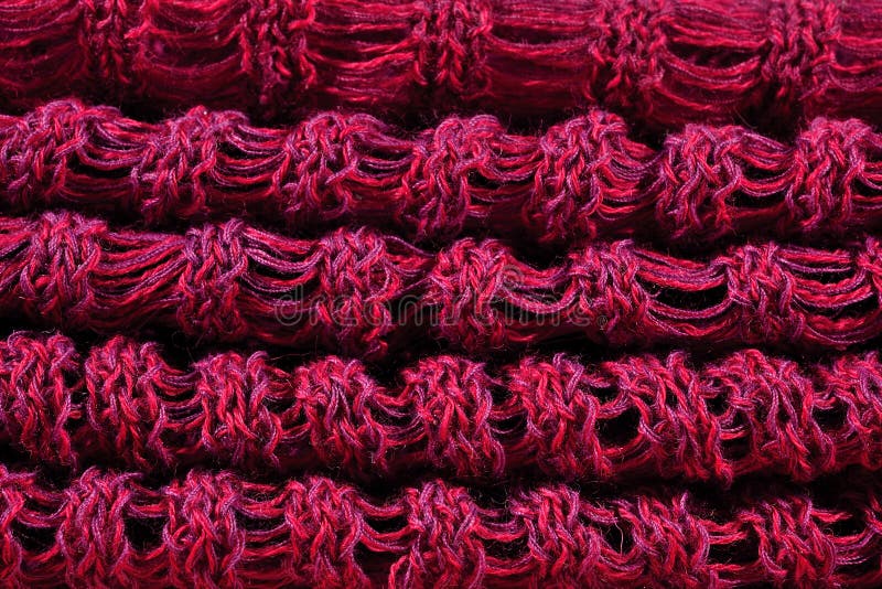Stack of Red Melange Openwork Knitted Fabric Stock Photo - Image of ...