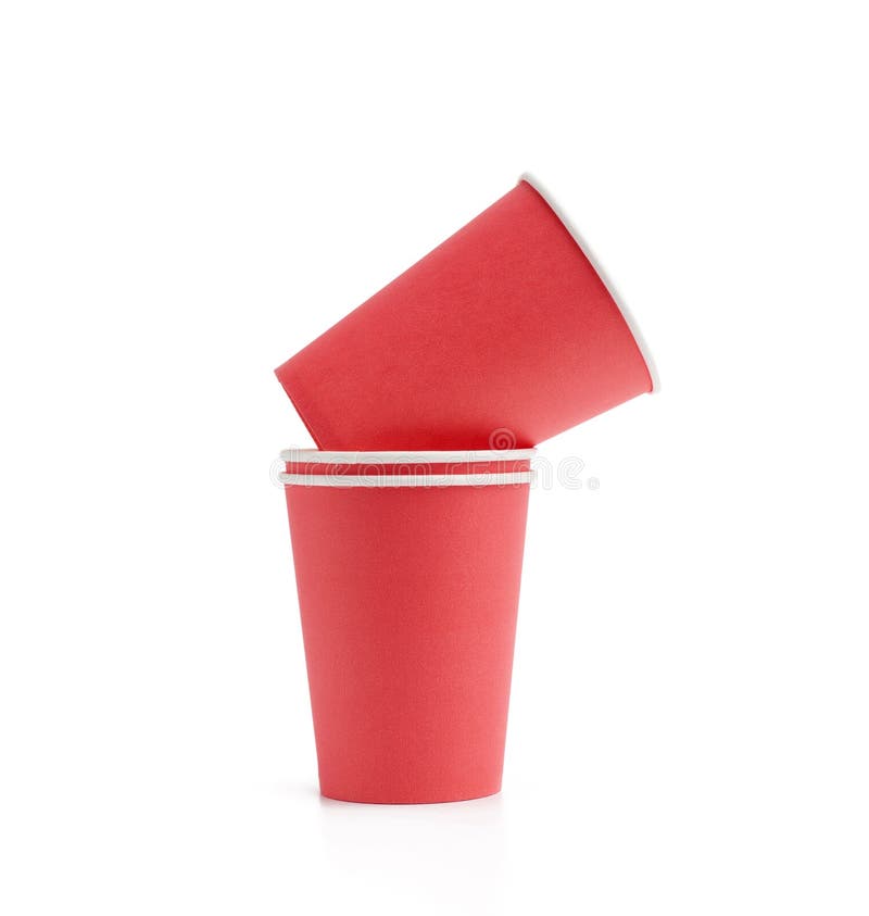 Stack of Red Paper Cups for Hot Takeaway Drinks Stock Photo - Image of ...