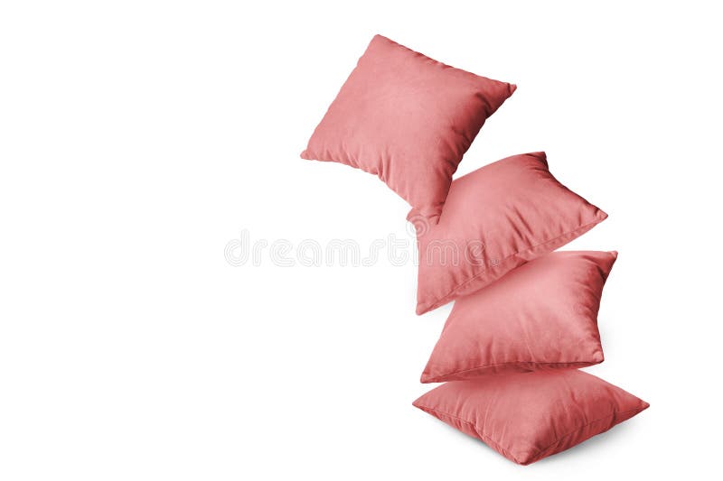 Stack of Red Pillows Isolated on White Background Stock Photo - Image ...