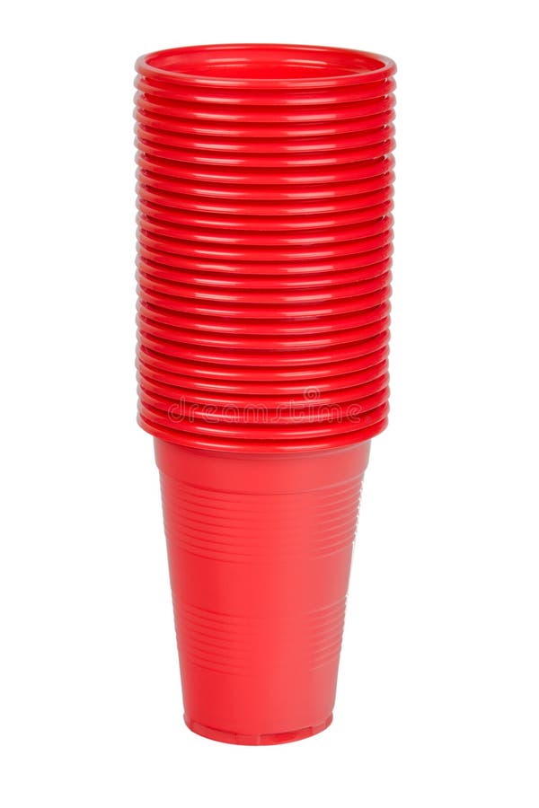 Stack of red plastic cups stock image. Image of liquid - 24880947
