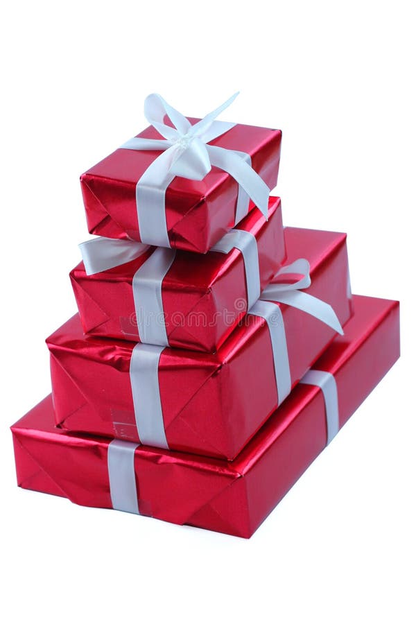 Stack of red presents stock photo. Image of presents, giving - 3912000