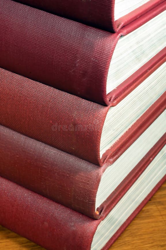 Stack of Red Reference Books Stock Image - Image of library, books: 1716787