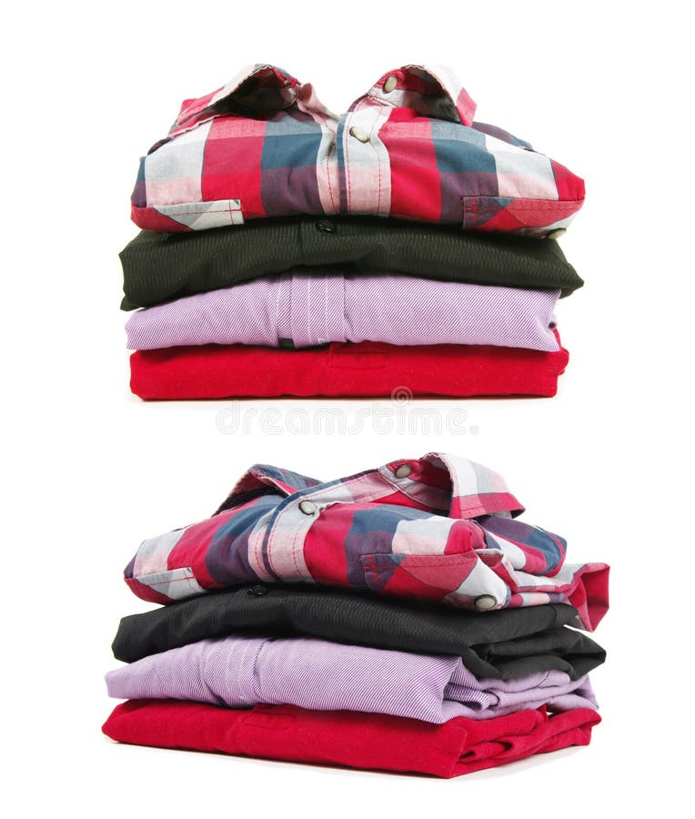 Stack of red shirts stock photo. Image of space, body - 164575812