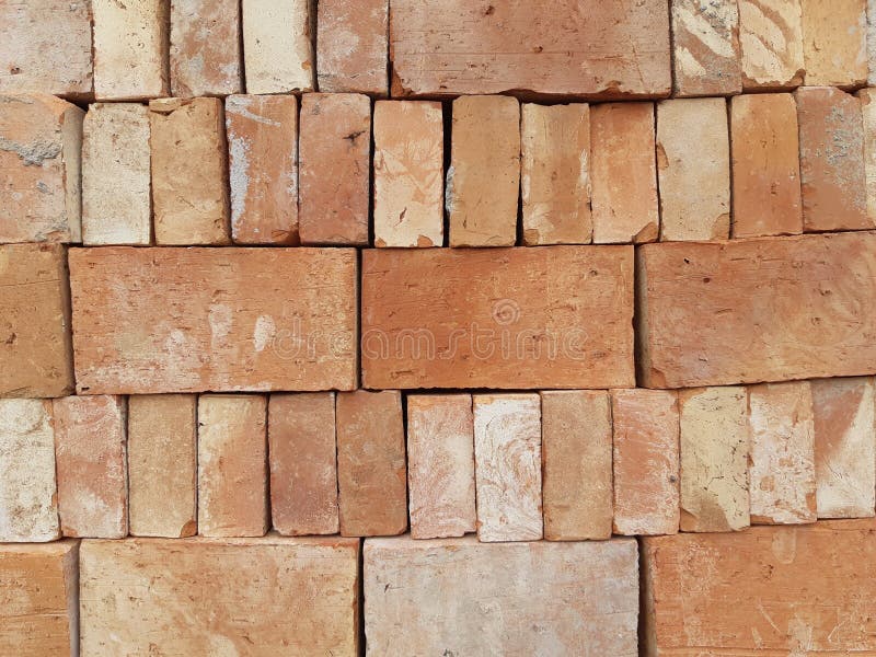 A Stack of Red Solid Clay Bricks Stock Image - Image of architecture ...