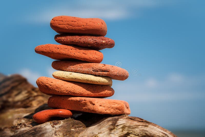 Stack of red stones stock image. Image of spirit, ocean - 48767597