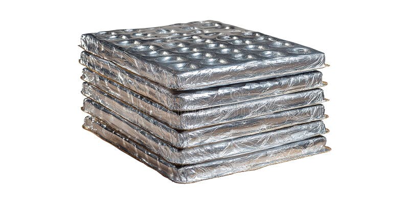 Stack of Reflective Silver Insulation Panels Isolated on Transparent ...