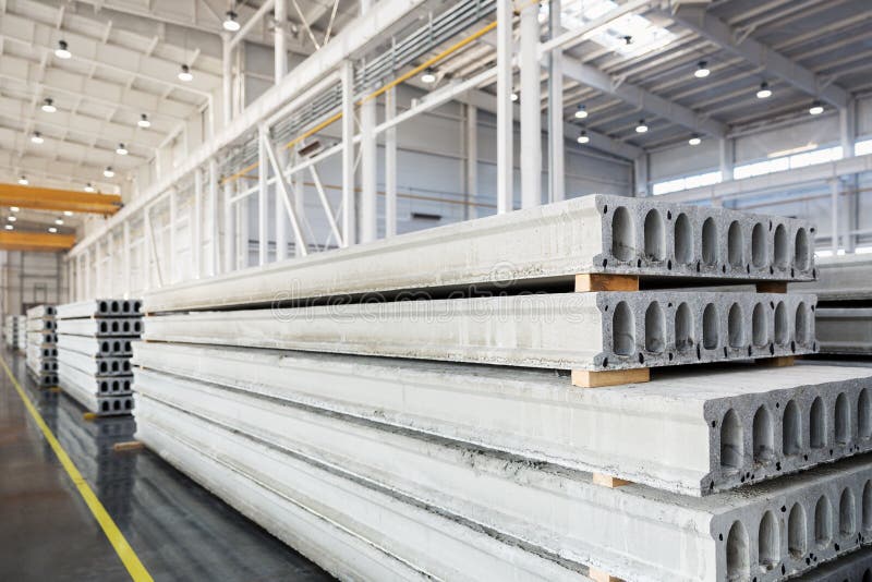 Stack of Reinforced Concrete Slabs in a Factory Workshop Stock Image ...