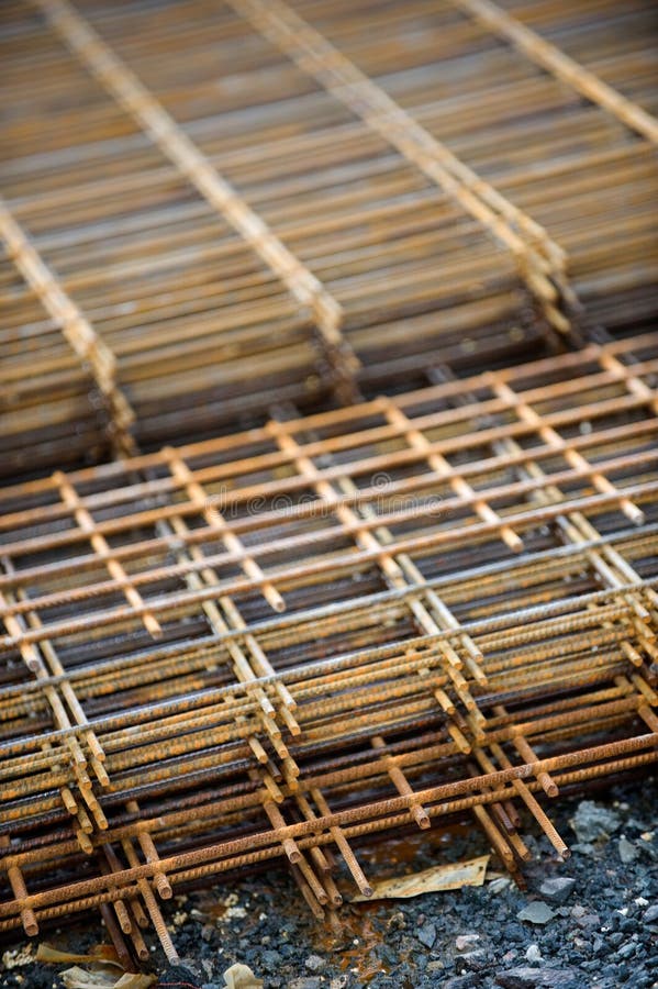 Stack of Reinforcing Bar Mesh in a Construction Site Stock Image ...
