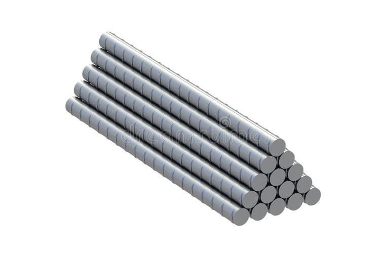 Stack Reinforcing Bars Isolated on White Background Stock Illustration ...