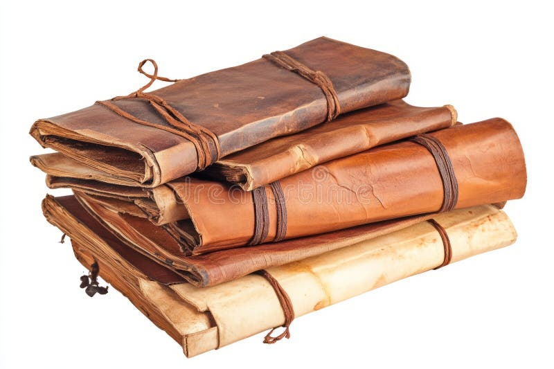 Stack of Renaissance Leather Bound Books Preserving History Stock Image ...