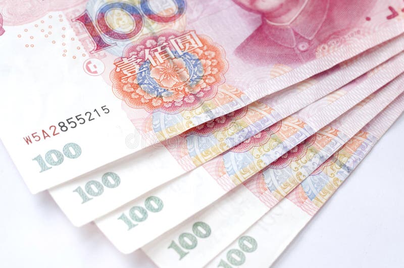 Stack of Renminbi , 100 Hundred Dollar Stock Photo - Image of white ...