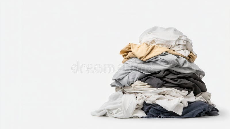Stack of Representing Folded Clothes Isolated on a White Background ...