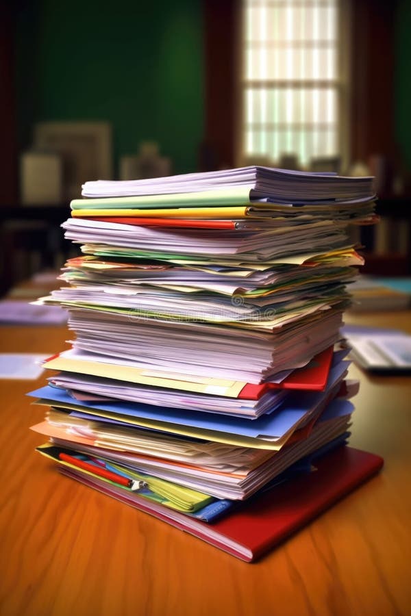 Stack of Resumes on an Office Table Stock Illustration - Illustration ...