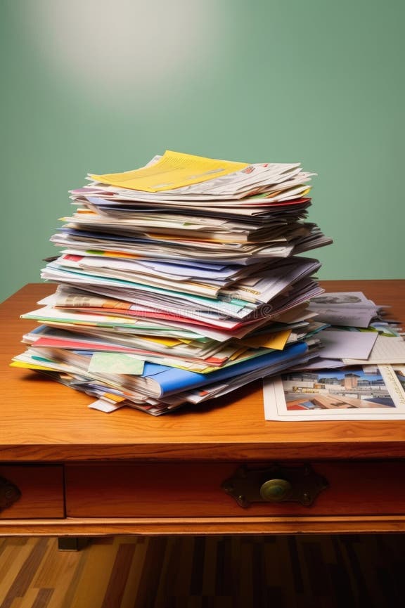 Stack of Resumes on an Office Table Stock Illustration - Illustration ...