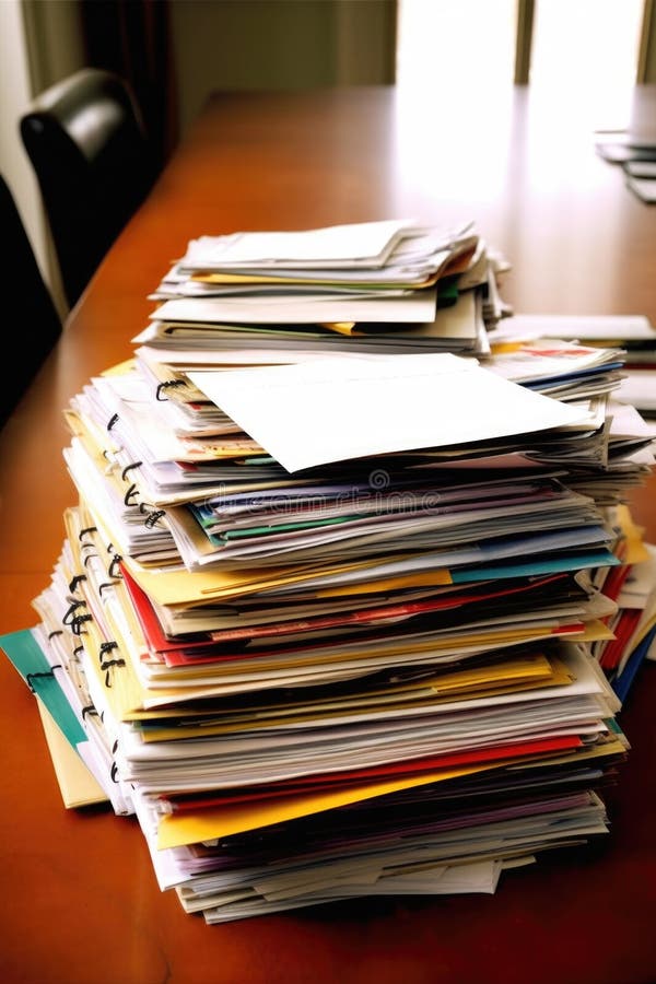 Stack of Resumes on an Office Table Stock Illustration - Illustration ...