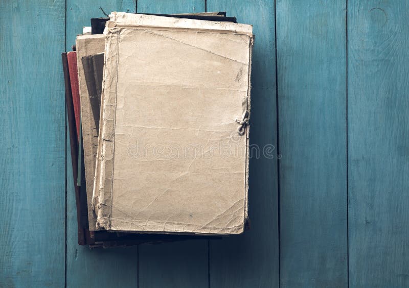 Set of Old Folders with Stack of Papers Stock Image - Image of antique ...