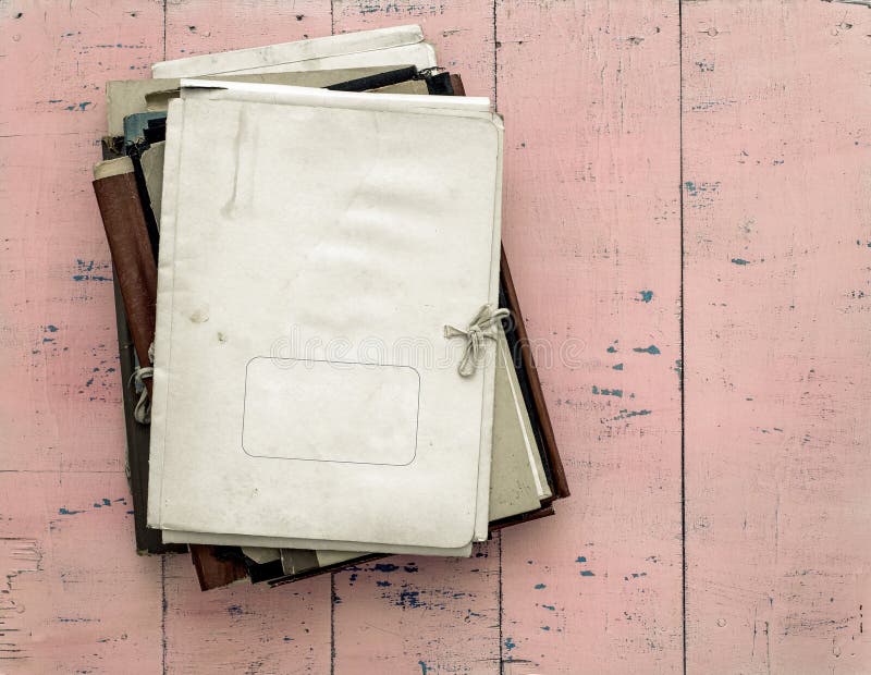 Stack of retro folders stock image. Image of stained - 164248035