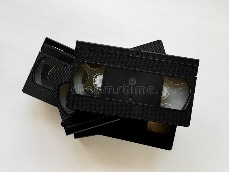 Stack of Retro Vhs Tapes on Light Background Showcasing Vintage Media ...