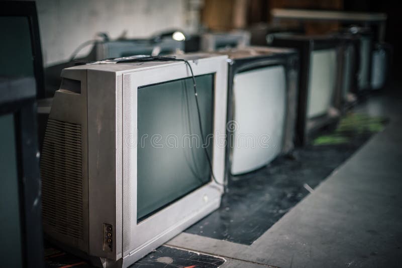 Stack of Retro Vintage Televisions. Lifestyle Details, Old TV Set Stock ...