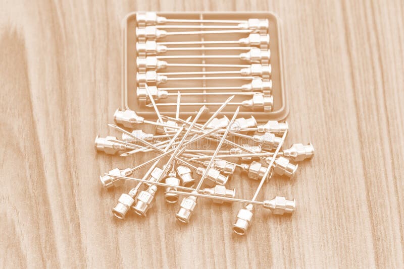 Stack of Reuse Iron Needle No.18 G for Drug Needle Stock Image - Image ...