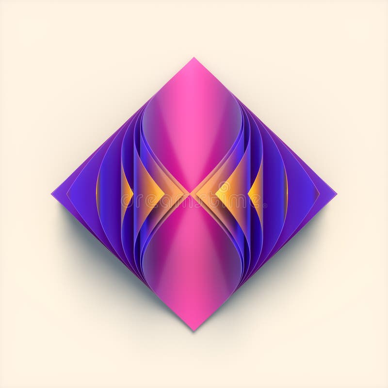 Stack of Rhombus-shaped Folded Colorful Sheets. Bright Abstract ...