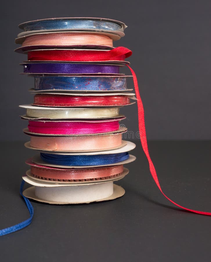 Stack of ribbon rolls stock photo. Image of ribbon, orange - 36862796