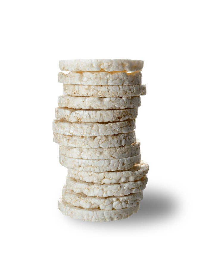 Stack of Rice Cakes Isolated on White Background Stock Photo - Image of ...