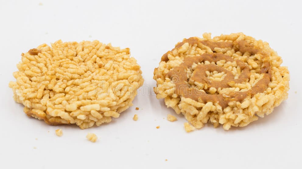 Stack of Rice Cracker, Rice Cracker with Coconut Palm Sugar Stock Image ...