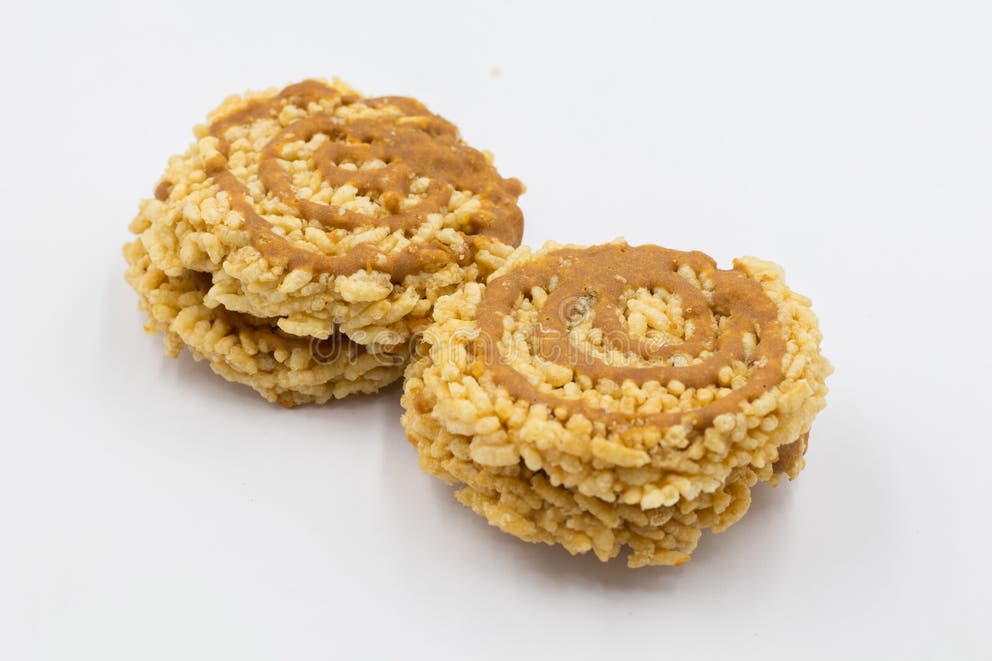 Stack of Rice Cracker, Rice Cracker with Coconut Palm Sugar Stock Image ...