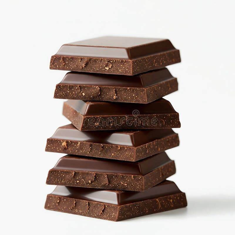 Stack of Rich Dark Chocolate Squares Gourmet Dessert Stock Illustration ...