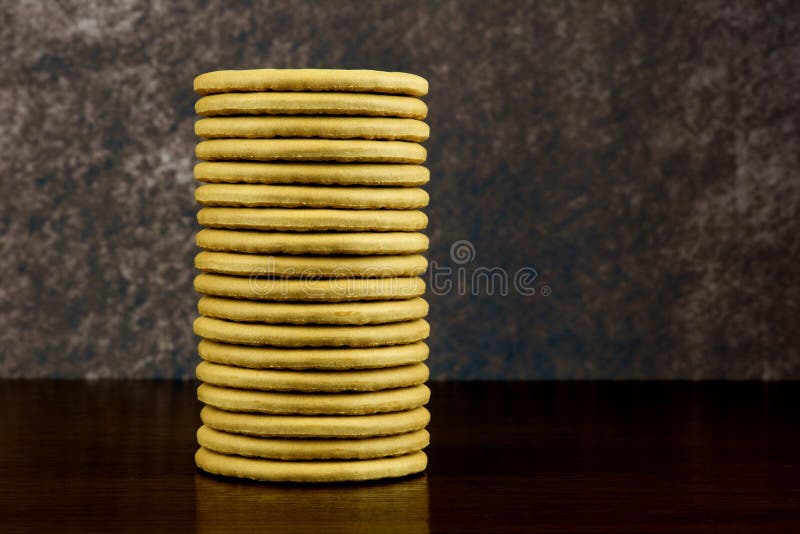 A Stack of Rich Tea Biscuits on a Wooden Shelf Stock Photo - Image of ...