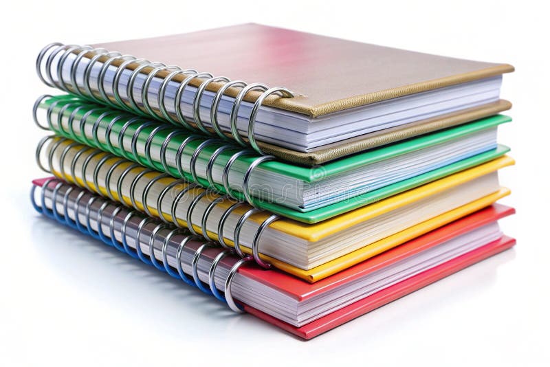Stack of Book, Stack of Ring Binder Book Isolated on White Stock ...