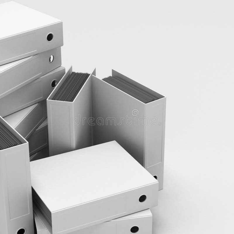 Stack of Ring Binders stock illustration. Illustration of documents ...