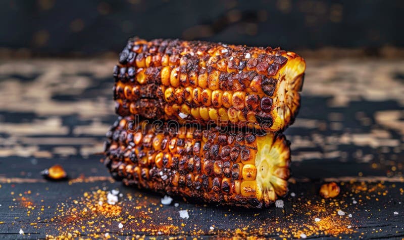 A Stack of Roasted Corn on the Cob Stock Image - Image of grill ...