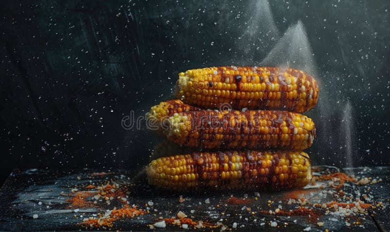 A Stack of Roasted Corn on the Cob Stock Image - Image of barbecue ...