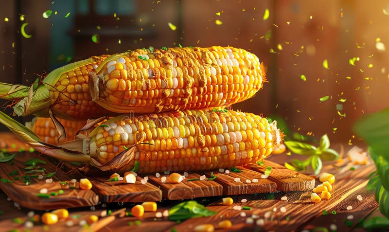 A Stack of Roasted Corn on the Cob Stock Photo - Image of organic, diet ...