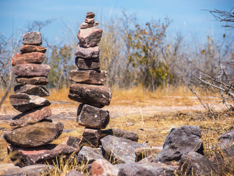 Stack of Rocks in Natural Place Stock Image - Image of rough, brick ...
