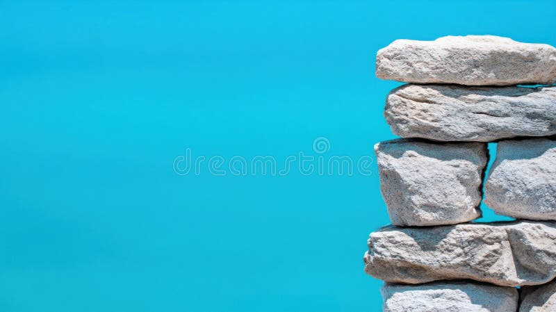 Stack of Rocks Against Blue Sky Background Stock Illustration ...