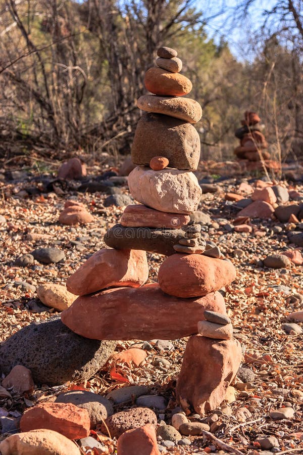 A Stack of Rocks is Arranged in a Pyramid Shape Stock Image - Image of ...