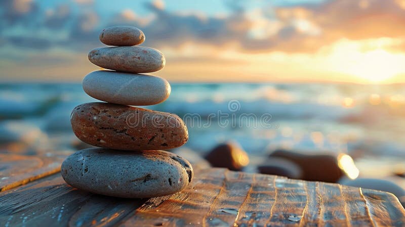 Stack of Rocks on Beach stock photo. Image of boulders - 313448044